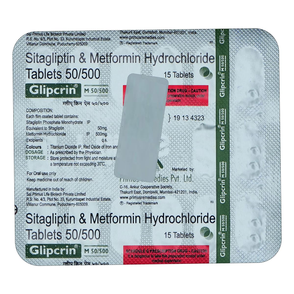 Glipcrin M 50/500 - Strip of 15 Tablet : Amazon.in: Health & Personal Care