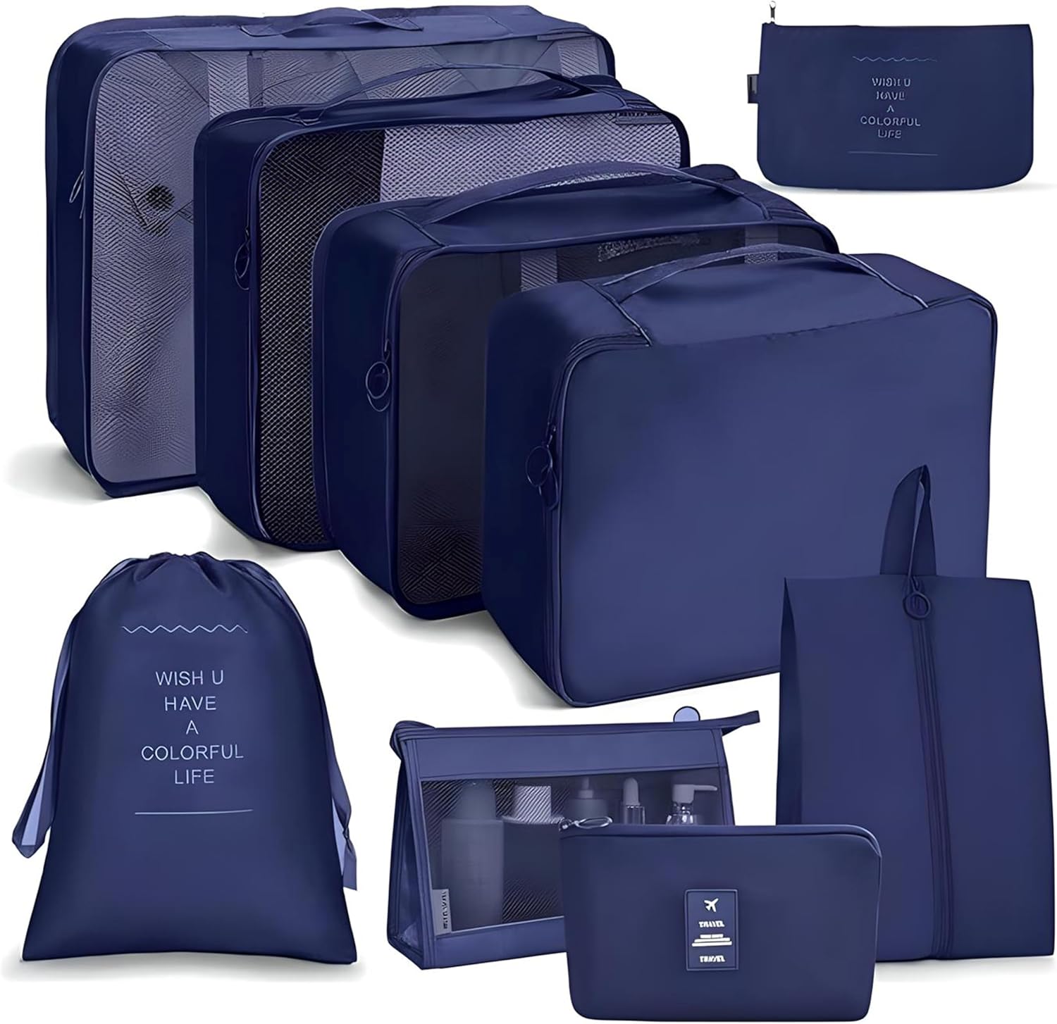 NEXNEOM Packing Cubes Blue Pack 9 - Multifunctional Clothing Sorting ...
