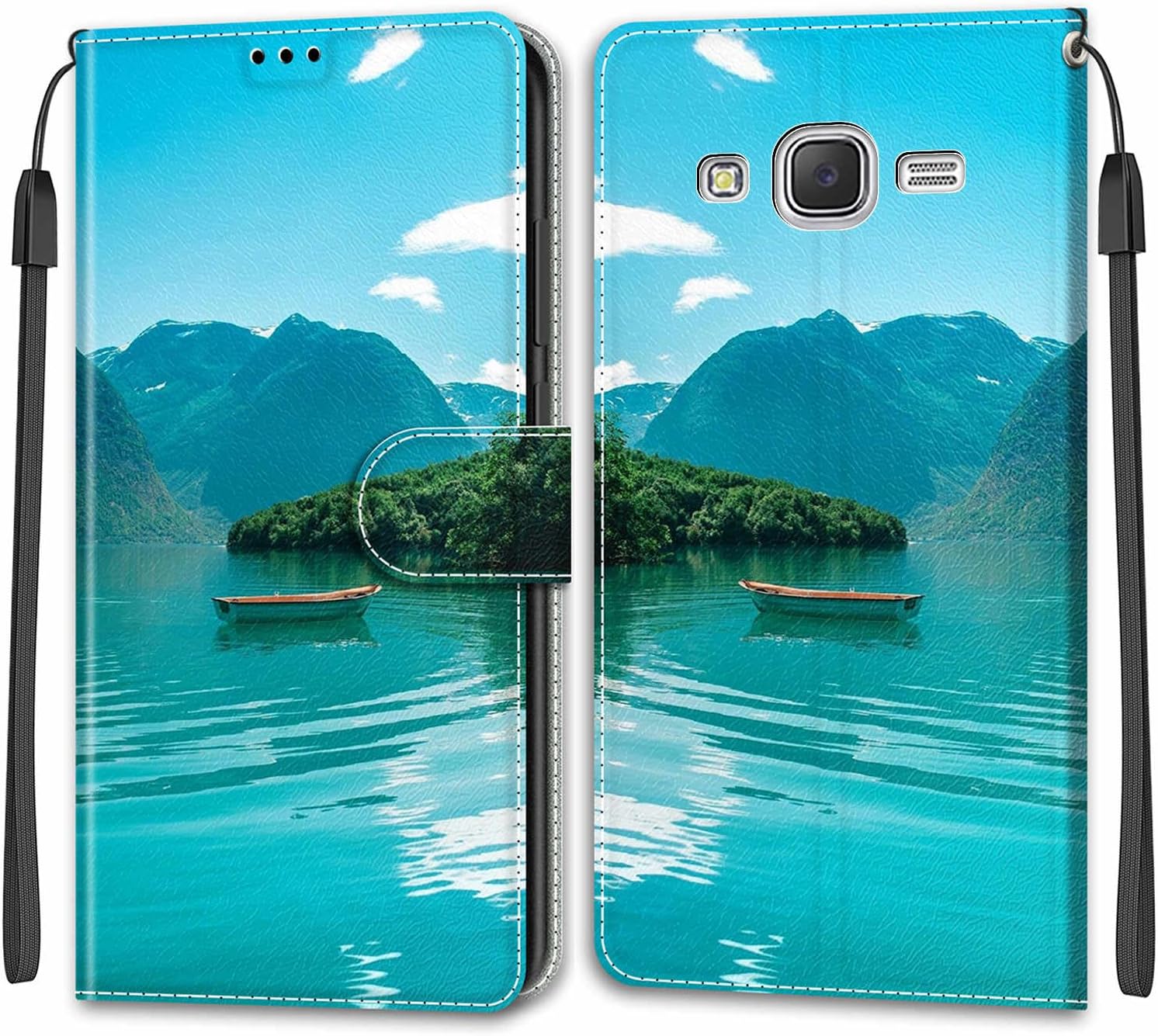 Mo-Beauty Compatible with Samsung Galaxy J5 Case, PU Leather Flip ...
