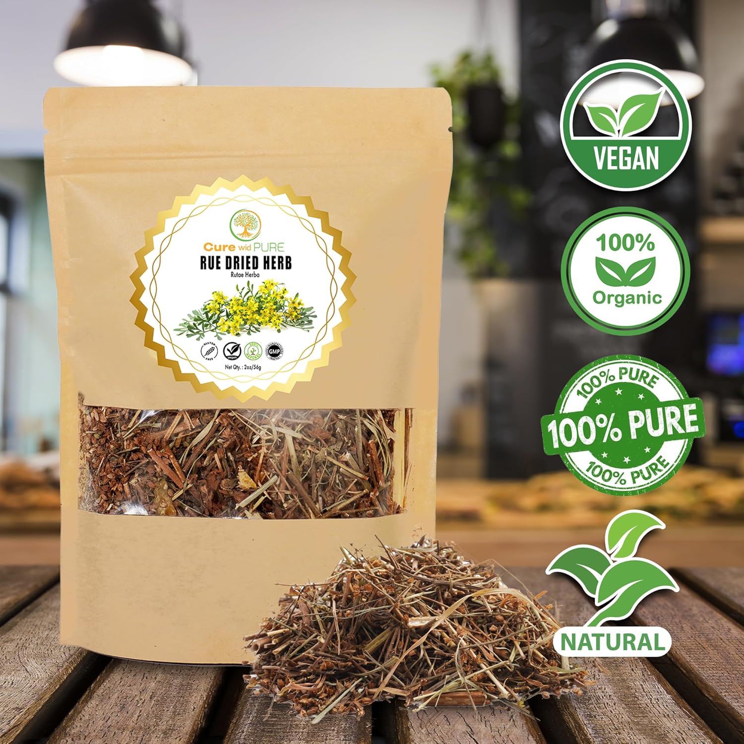 Cure wid Pure Rue Herb – Ruda Planta Natural en bolsa resellable ...