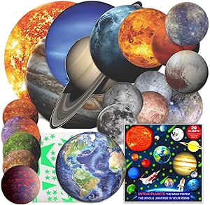 Amazon.com: UNTOLD PLANETS 200+PCS Glow in The Dark Stars and Planets ...