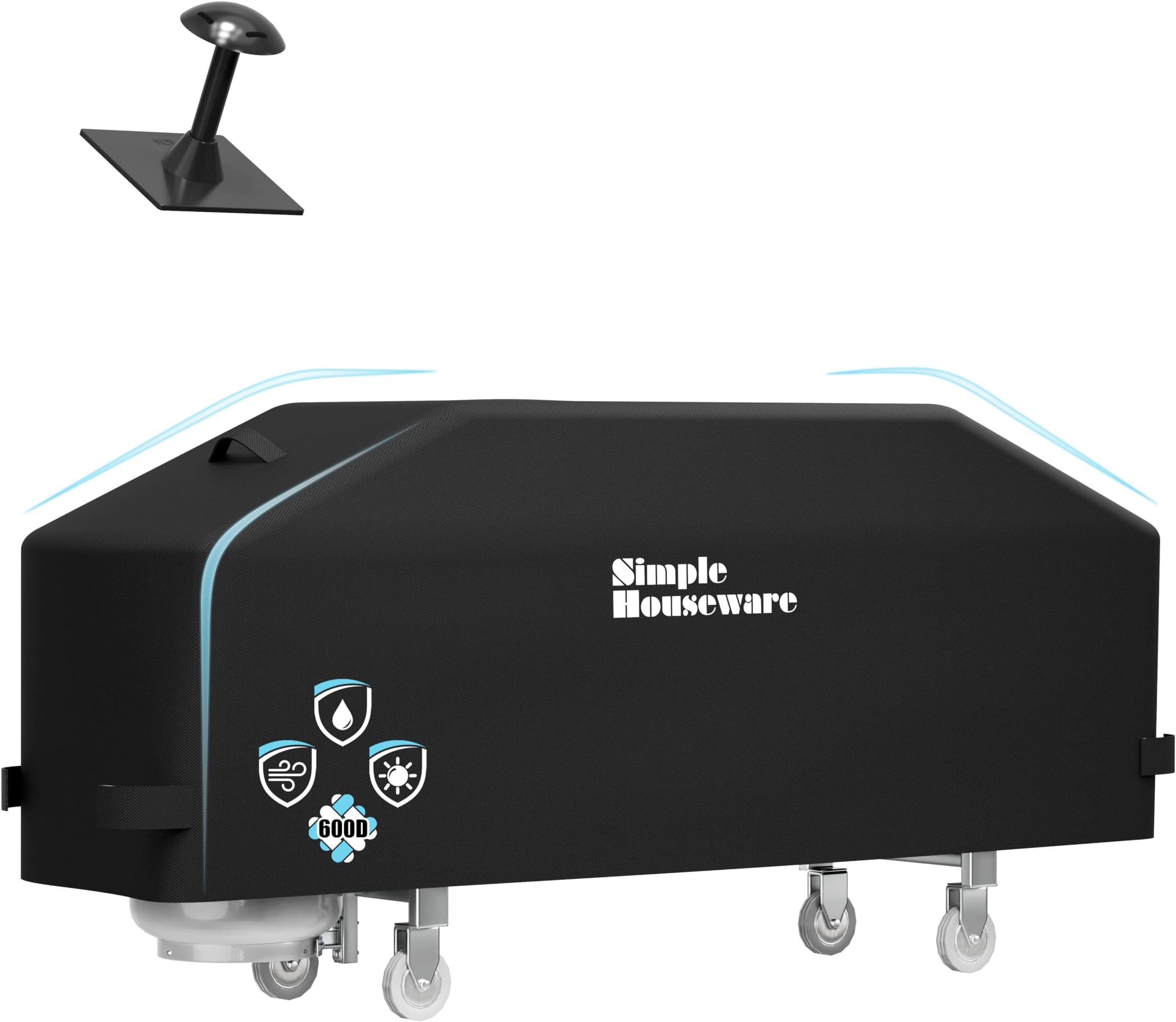 Amazon.com : Tadge Goods BBQ Grill Cover w/Handles (58” Black ...