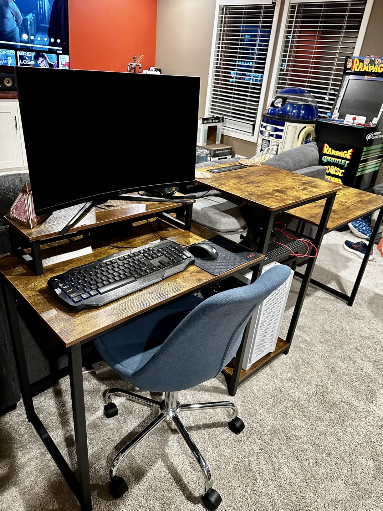 $30/mo - Finance Unikito Two Person Desk, Home Office Desk with Power ...