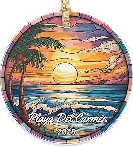 Amazon.com: Custom Playa Del Carmen Acrylic Ornament, Beach Tropical ...