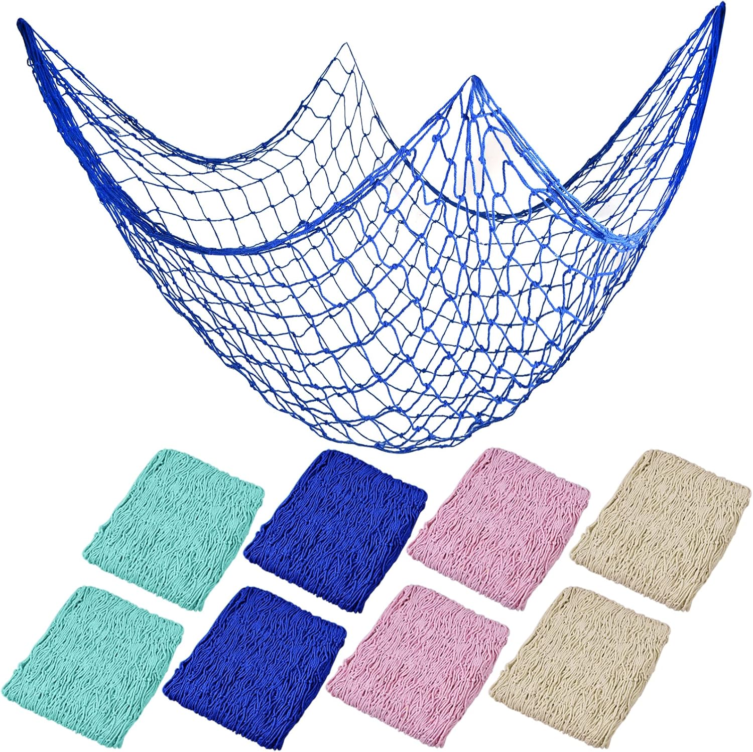 Amazon.com: 8 Pieces Natural Fish Net Decoration 80" x 40", Wall ...