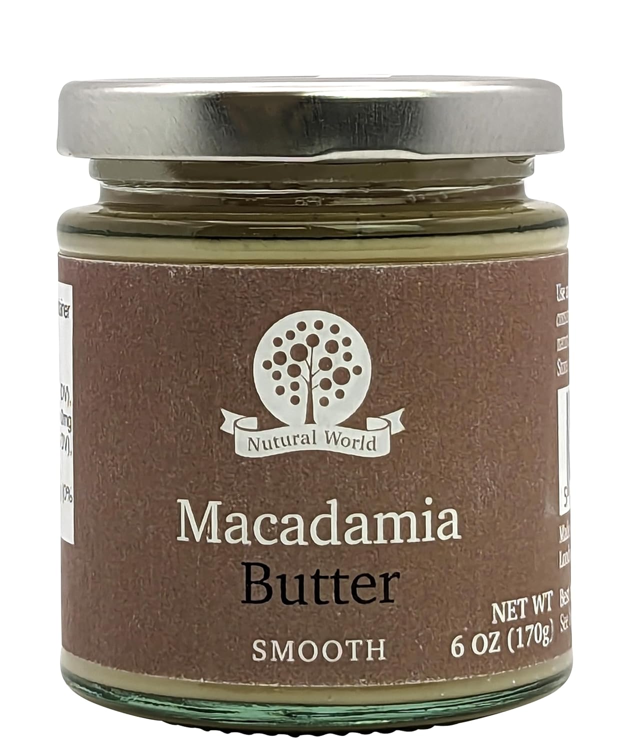 Nutural World - Smooth Macadamia Nut Butter 6 Oz (170g) / 100% pure ...