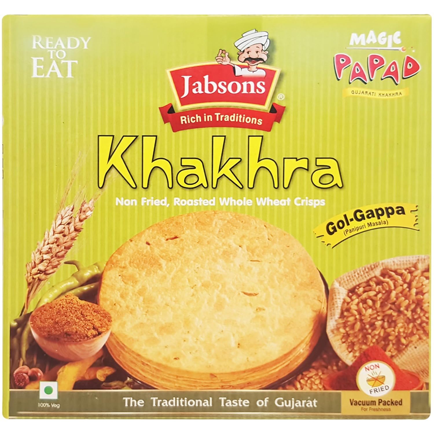 Jabsons Papad - Khakhra, 180g Box : Amazon.in: Grocery & Gourmet Foods