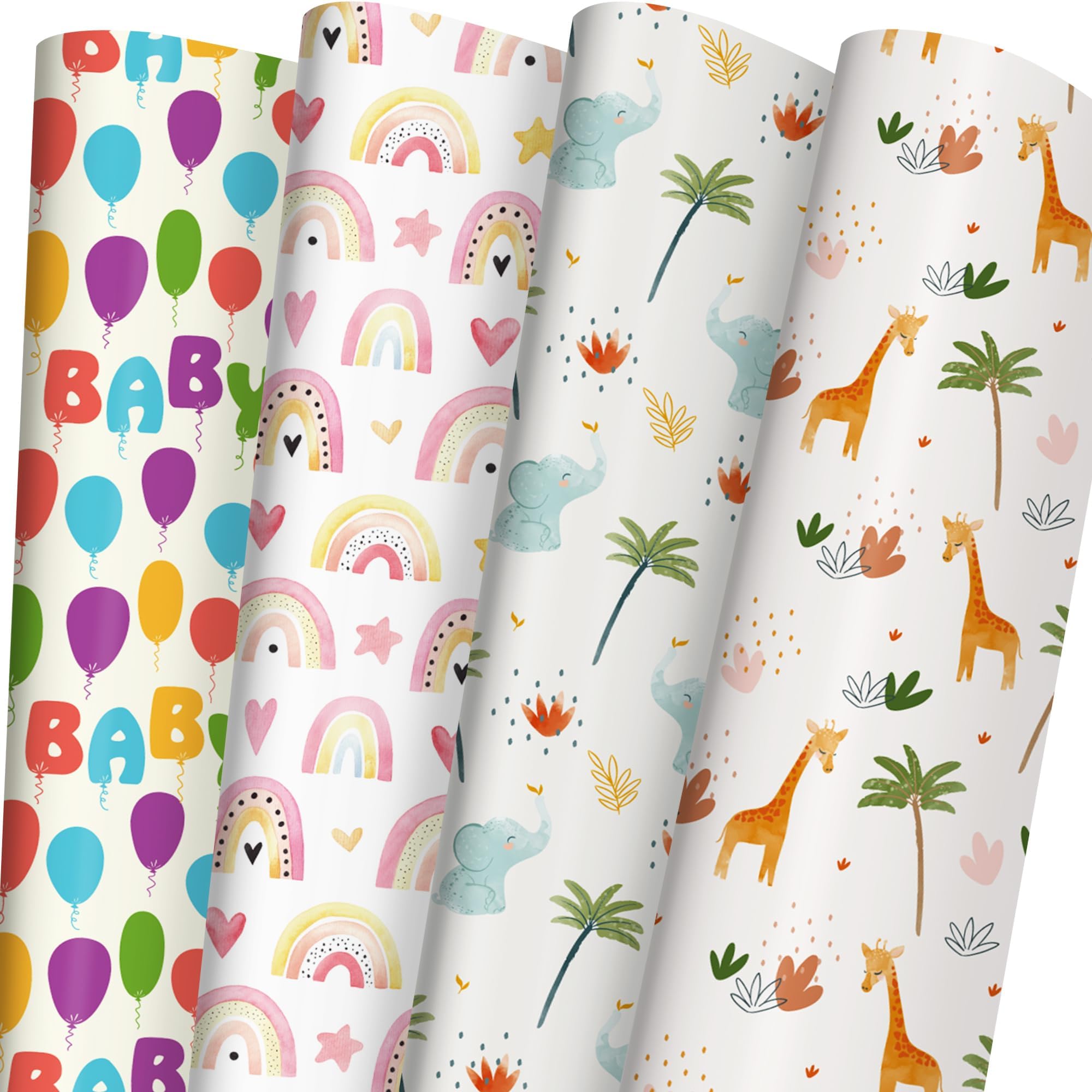 Amazon.com: PlandRichW Birthday Wrapping Paper 12 sheets Folded Happy ...