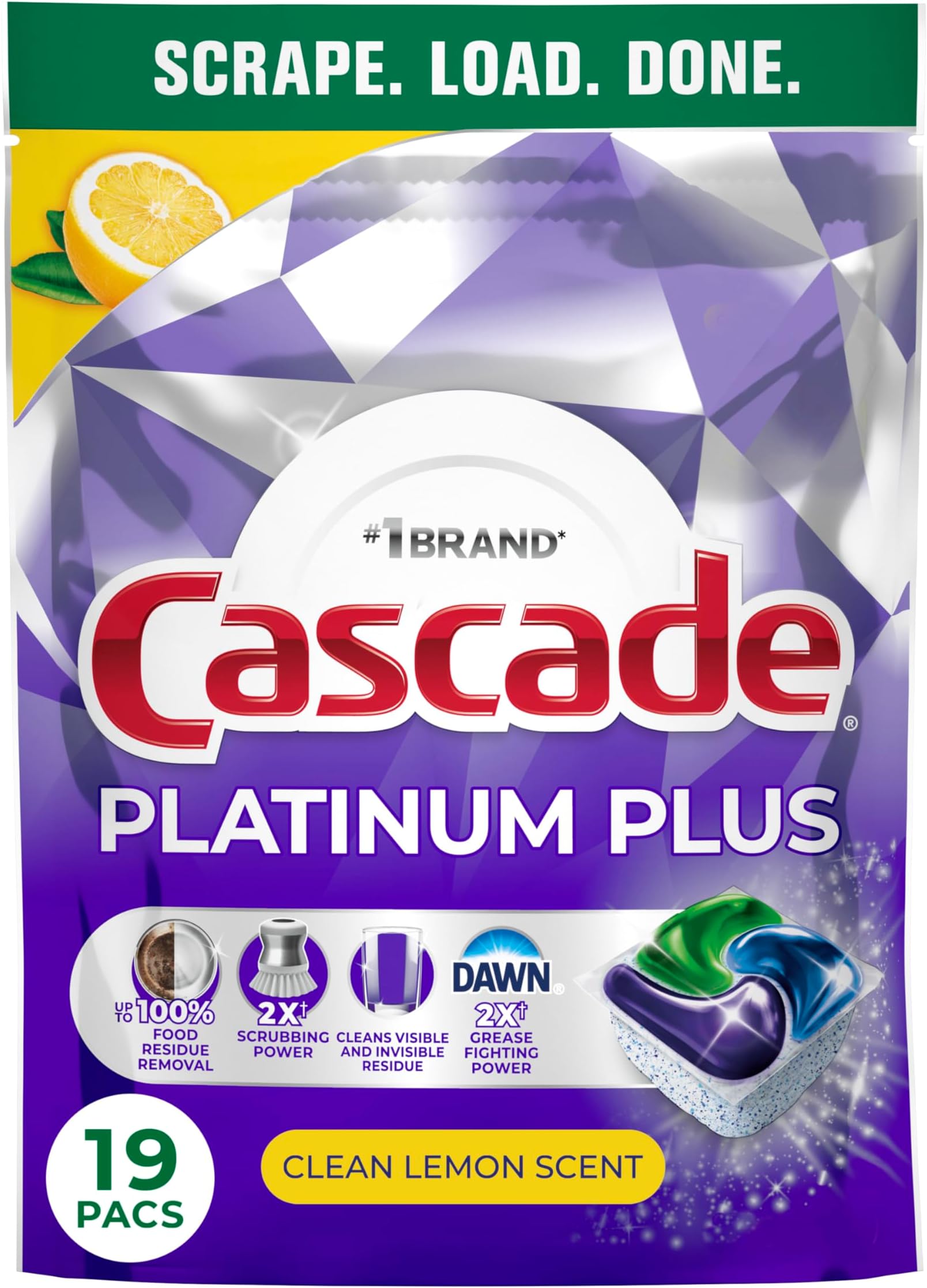 Amazon.com: Cascade Platinum Plus Dishwasher Pods, Dishwasher Detergent ...