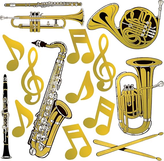 Amazon.com: Beistle Gold Foil Musical Instruments Cutouts : Everything Else