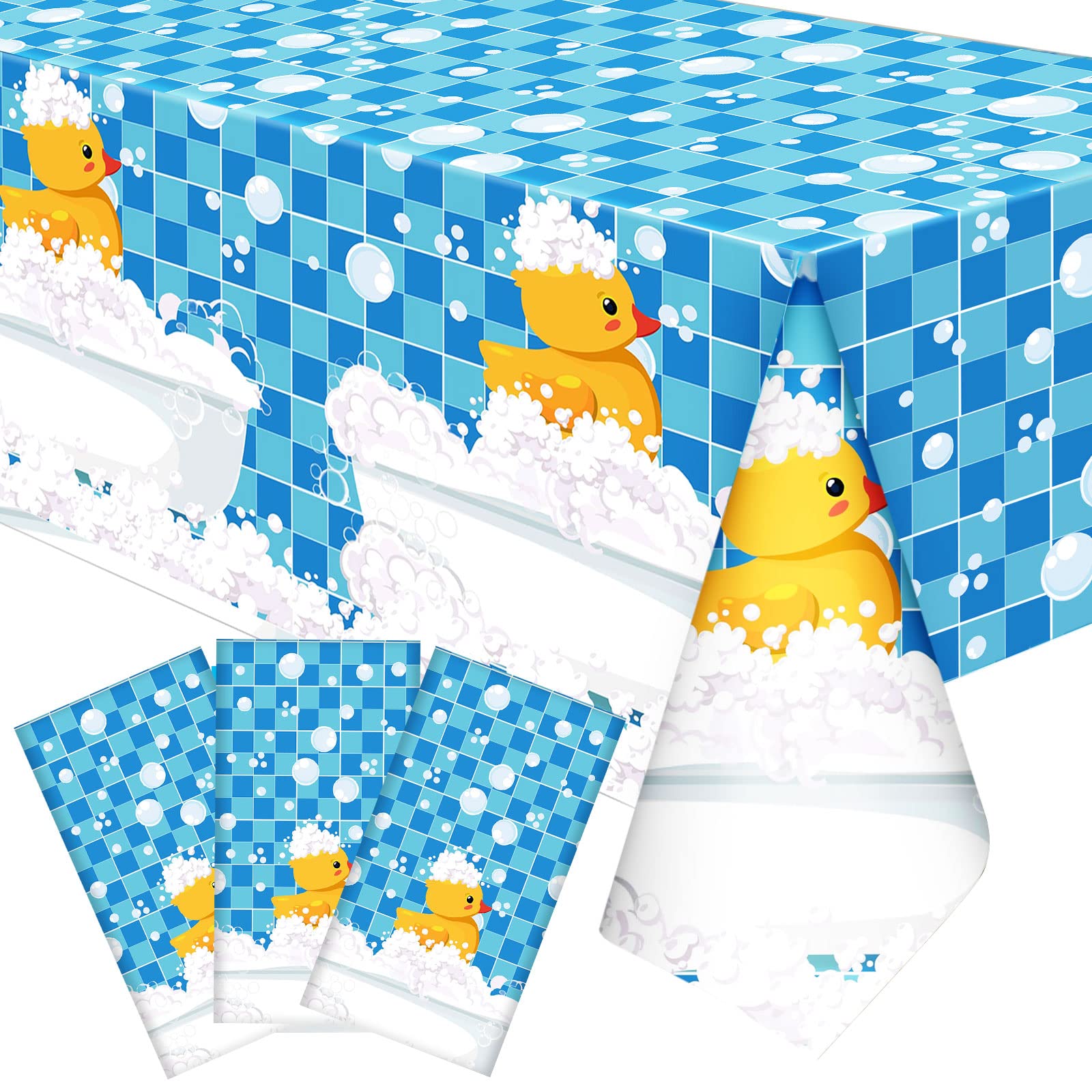 Amazon.com: Oudain 3 Pcs Yellow Duck Tablecloth Cute Bubble Rubber ...