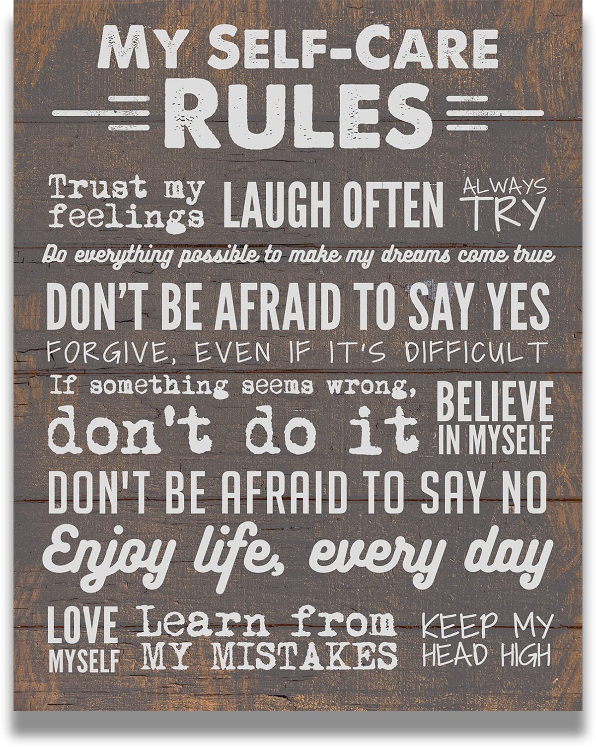Amazon.com: Self-Care Positive Quotes Wall Decor - Inspirational Wall ...
