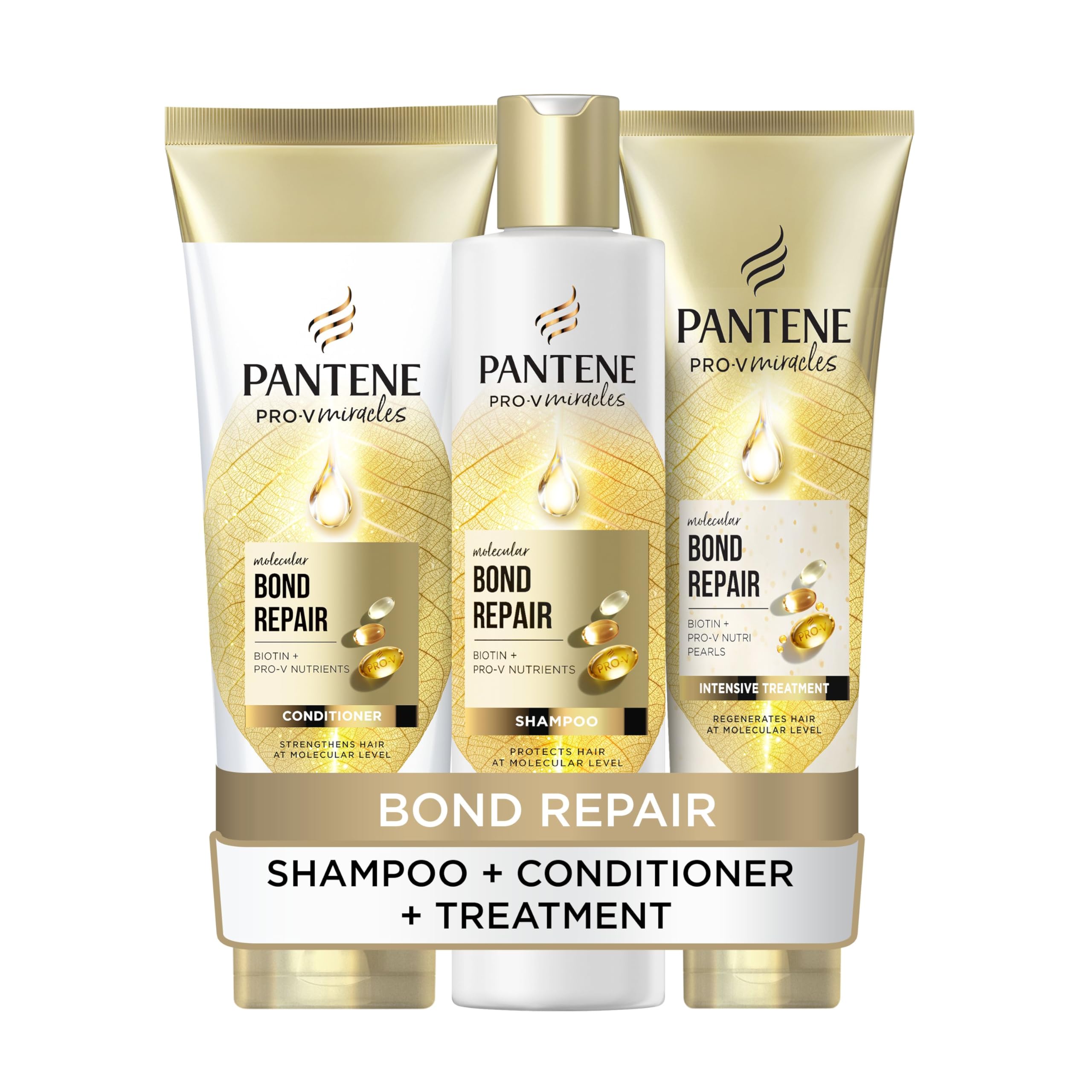 Pantene Molecular Bond Repair Shampoo, Conditioner, Treatment : Amazon ...