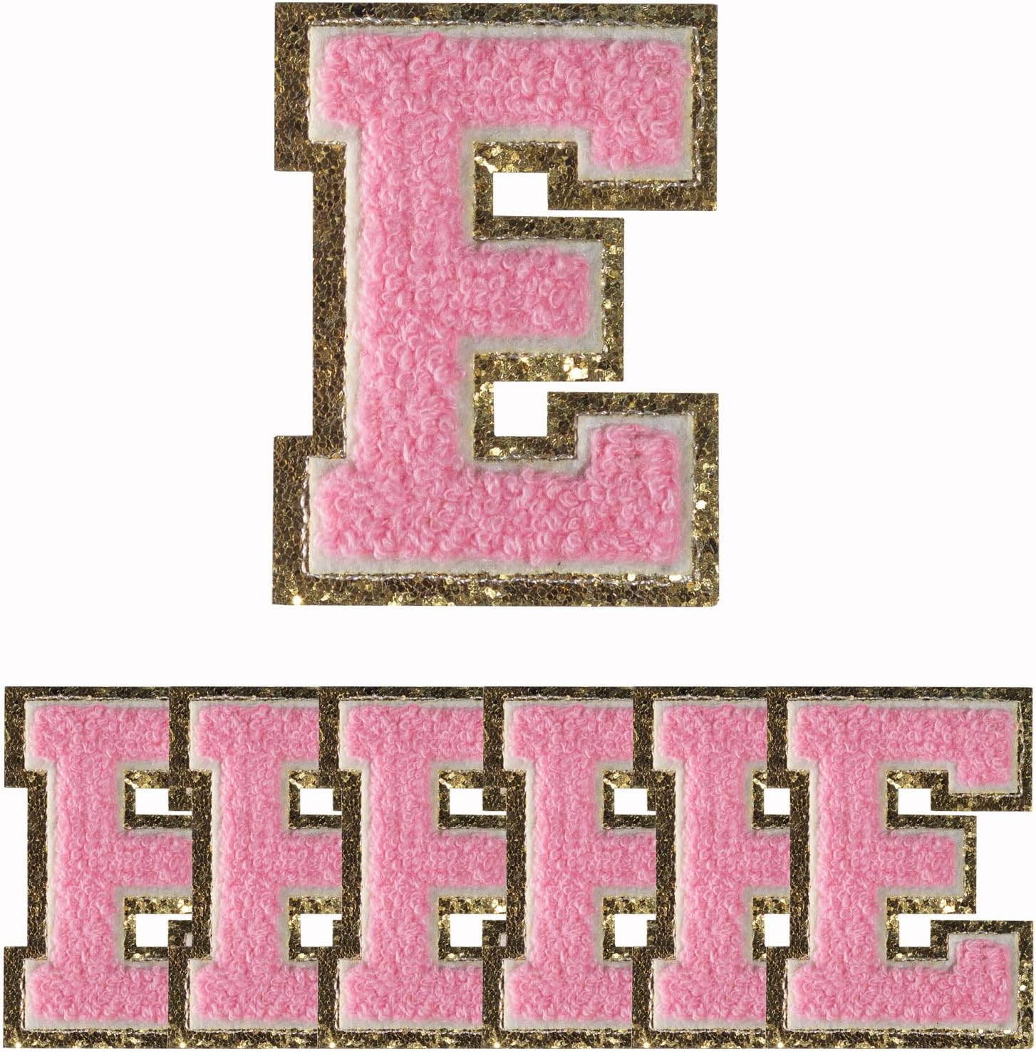 Amazon.com: 6 PCS Chenille Letter Patches - Pink Gold Letter Patch ...