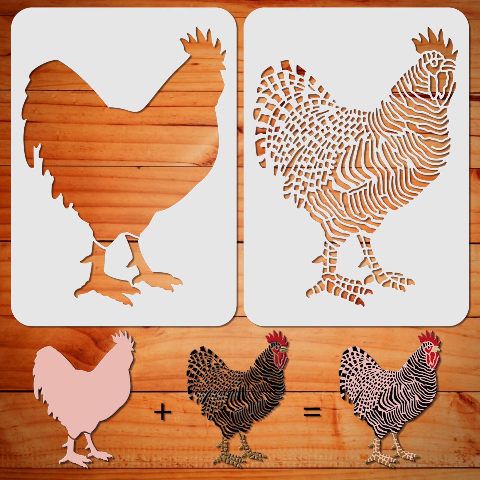 Pottery Rooster Stencil Designs Large Chicken Stencils Painting