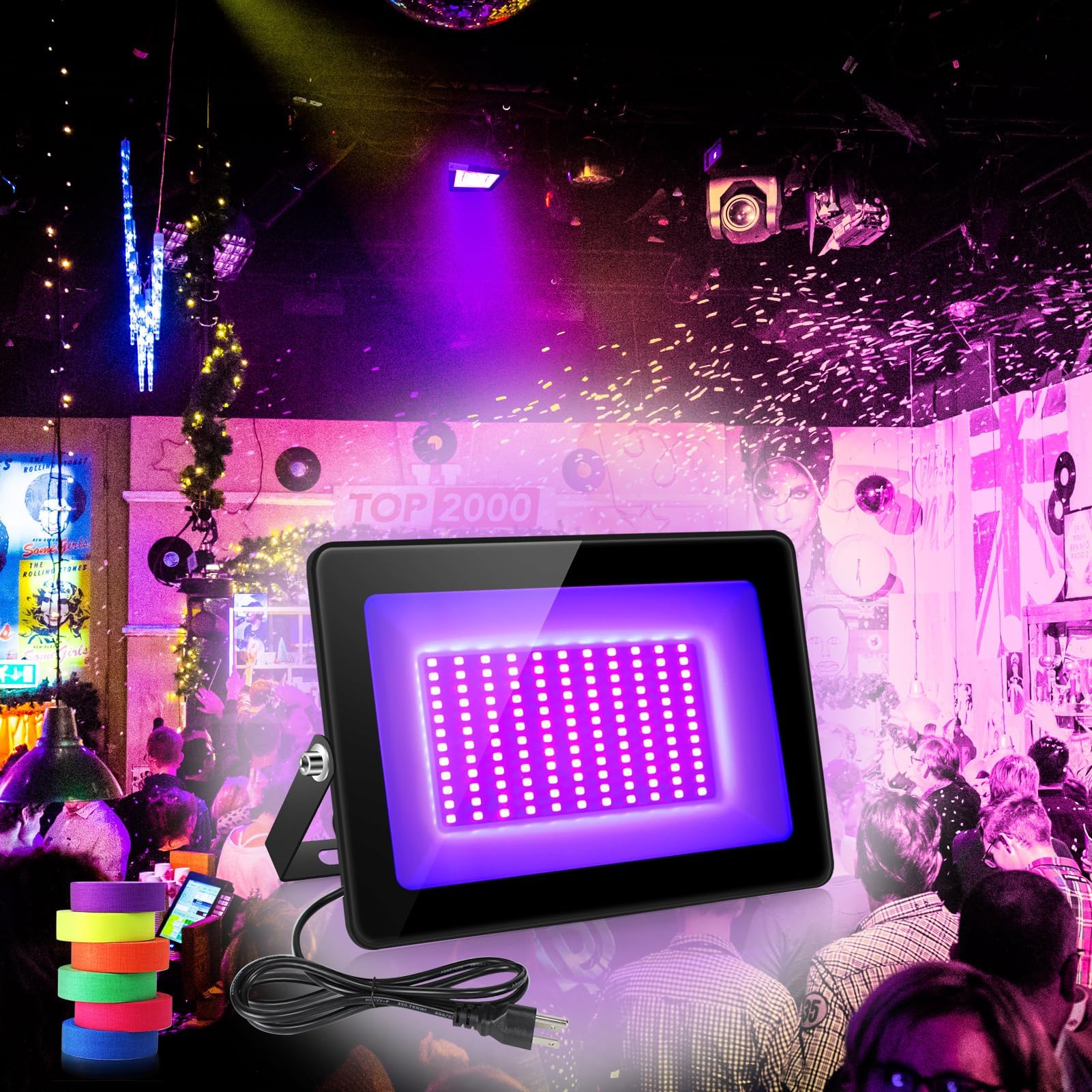 Black Light Necklace 3 Pack Red LED Micro Effect Light Kit With Flash ...