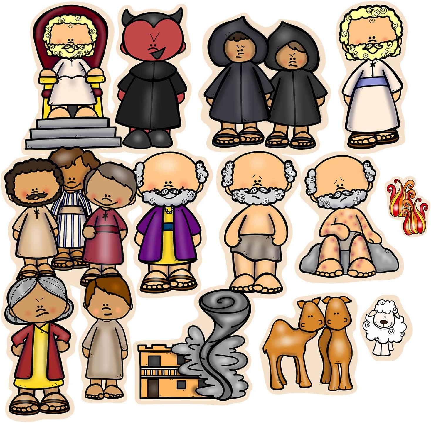 Amazon.com: Job Felt Figures for Bible Flannel Board Story Old ...