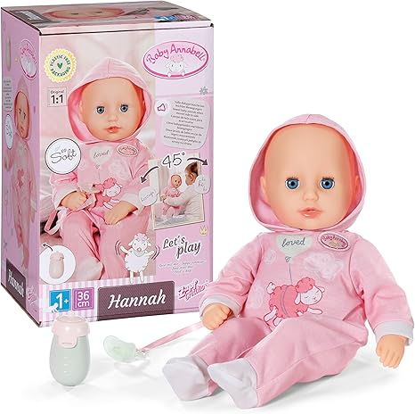 Baby Annabell Hannah Let's Play! 36cm Interactive doll with soft body ...