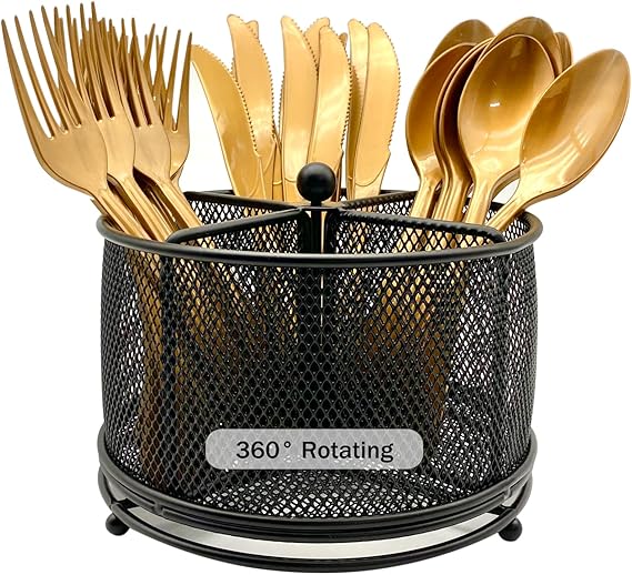 Amazon.com - DysanVica 360° Rotating Metal Utensil Caddy - 4 ...