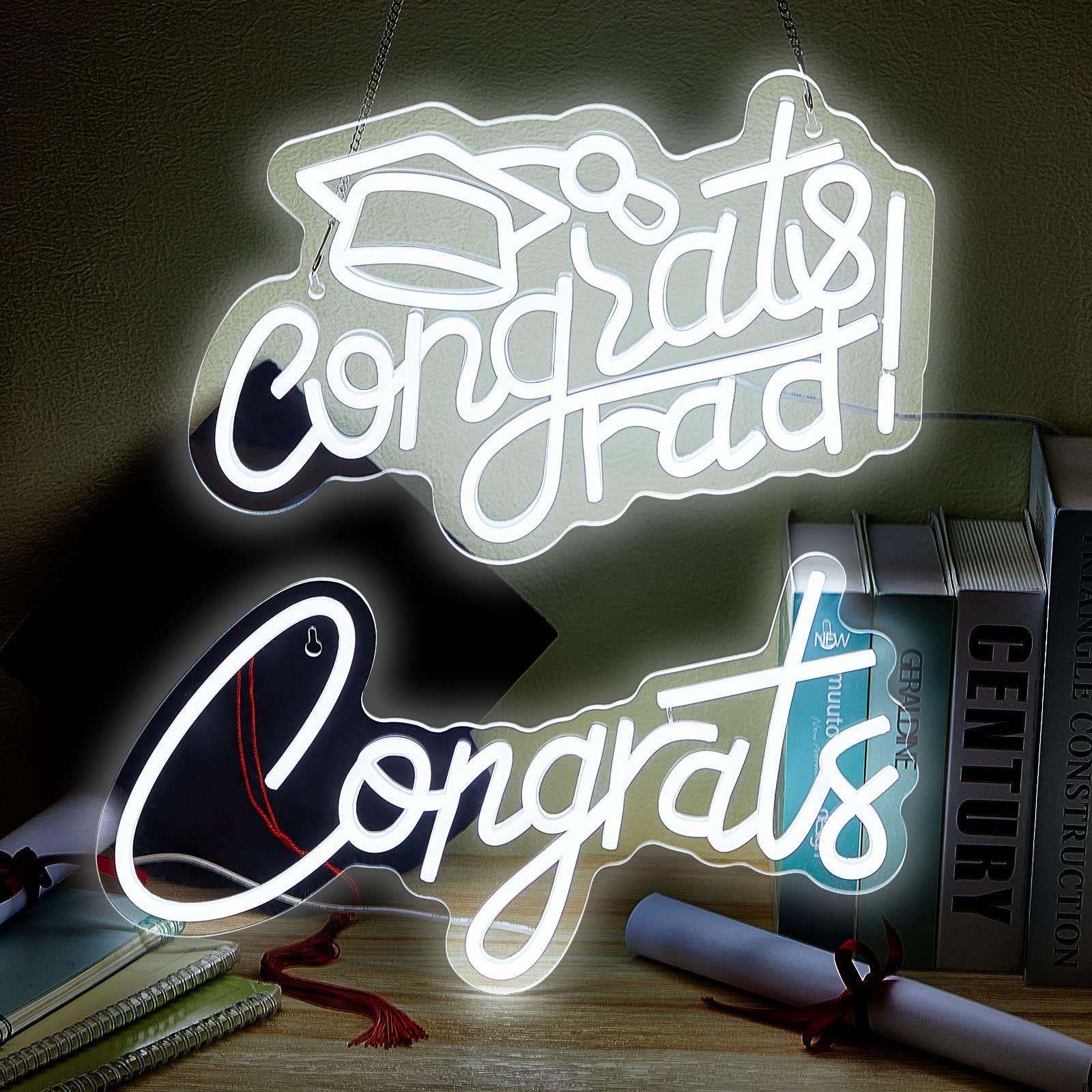 Amazon.com : Treela Congrats Grad Neon Sign Grad Dimmable Neon Sign ...