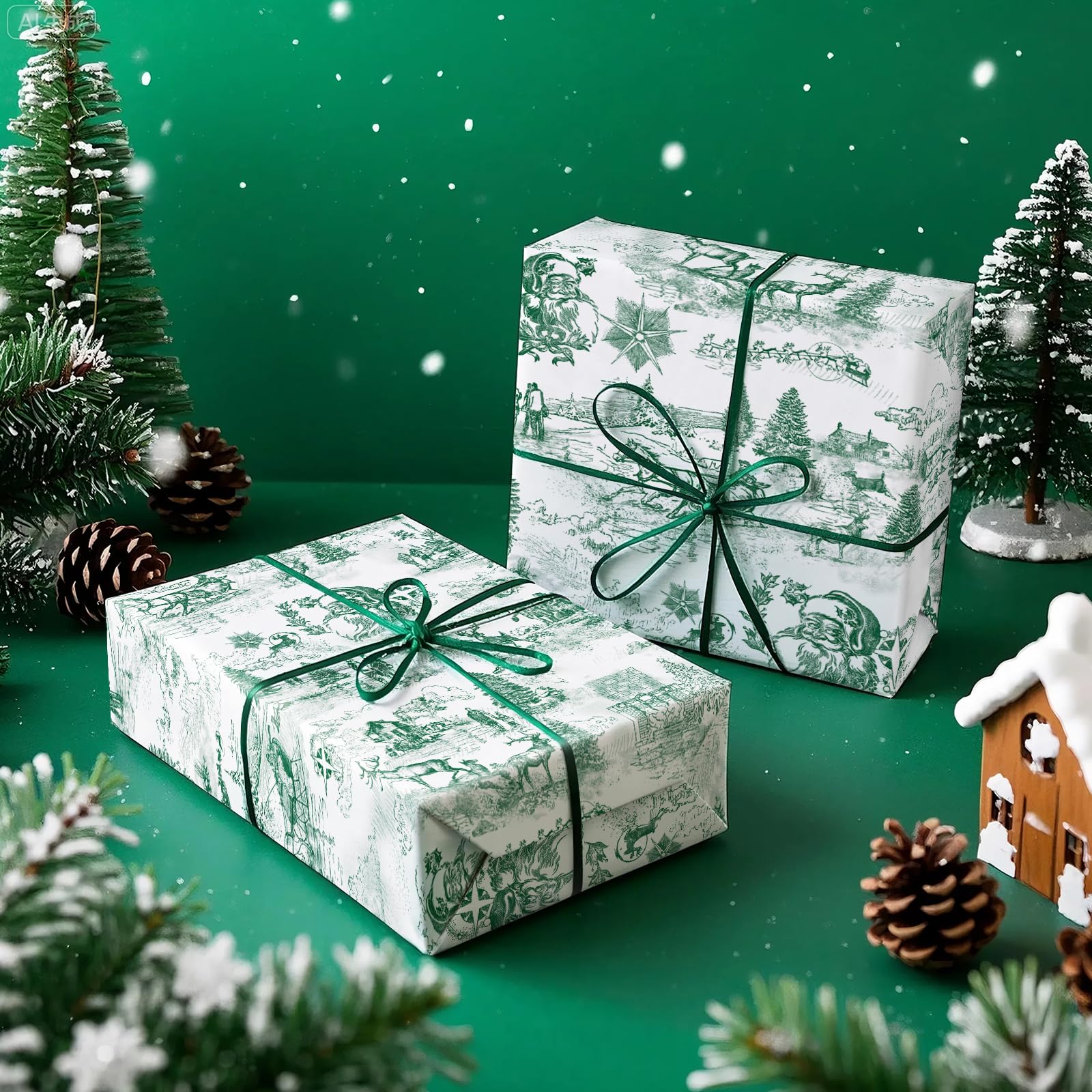 Snapklik.com : WRAPAHOLIC Toile Vintage Christmas Wrapping Paper - Mini ...