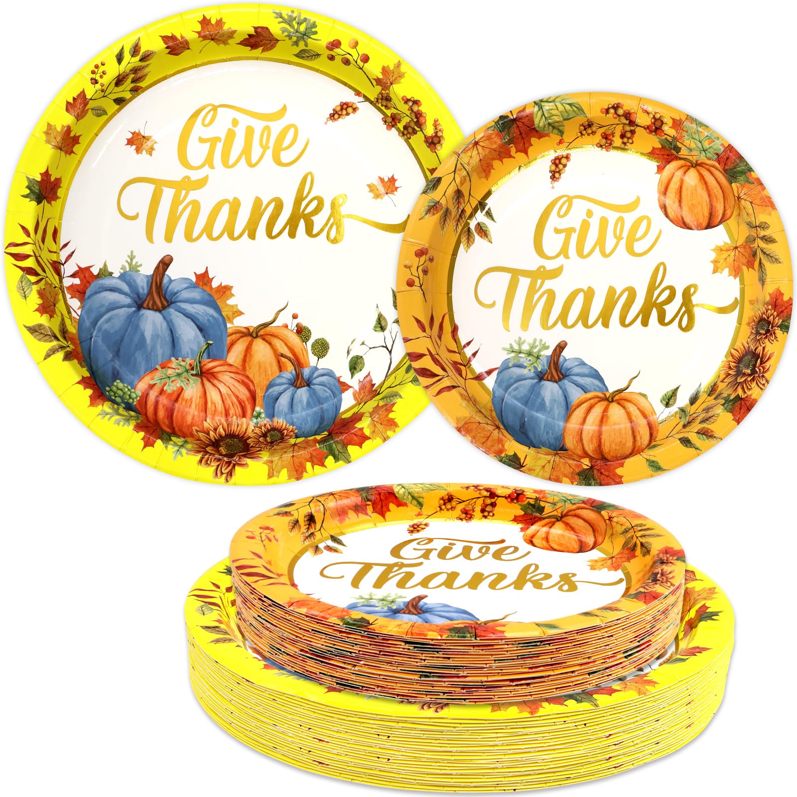 Amazon.com: Thanksgiving Paper Plates and Napkins for 24 Guests ...