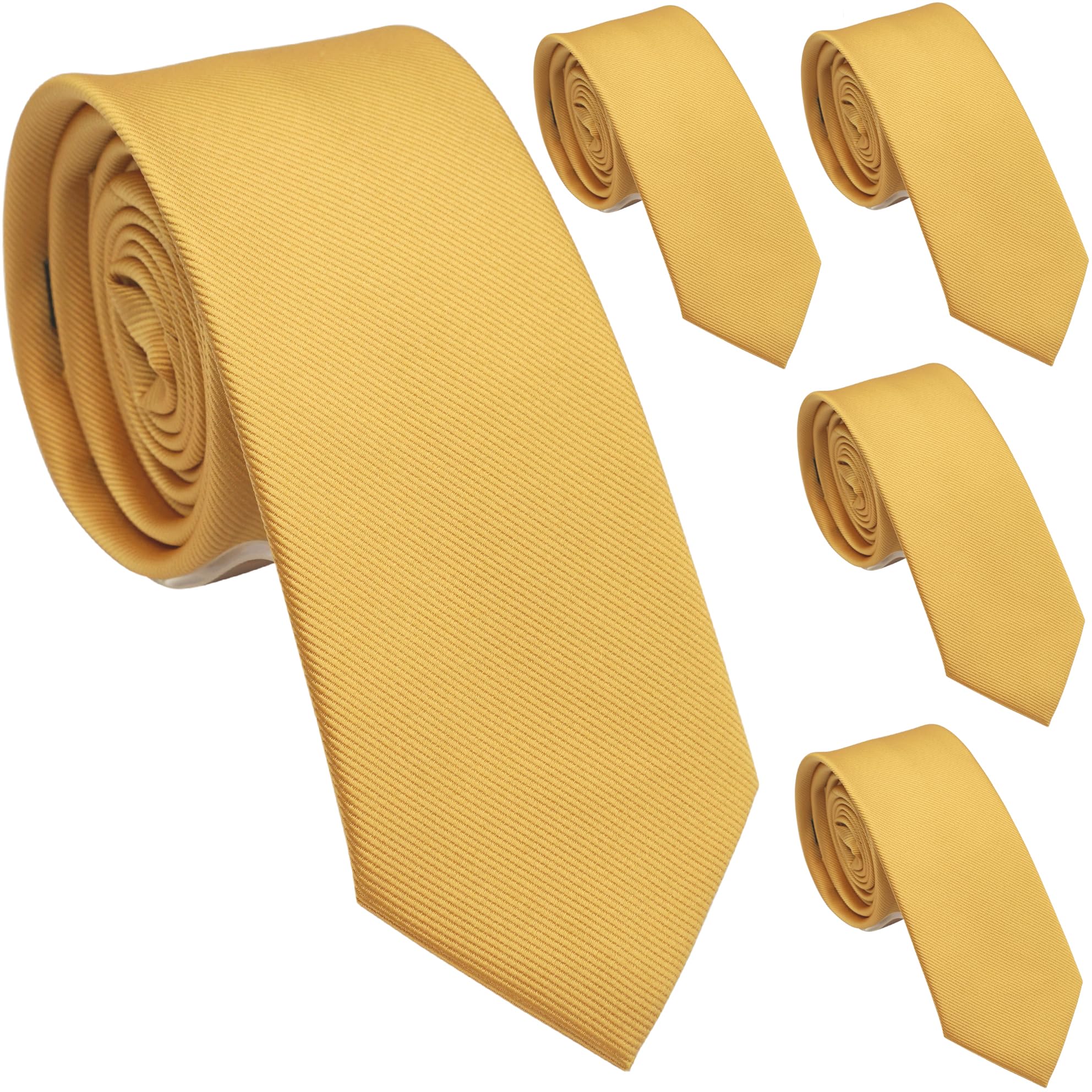 Snapklik.com : Solid Skinny Ties For Men, 2.5 Inch Slim Antique Gold ...