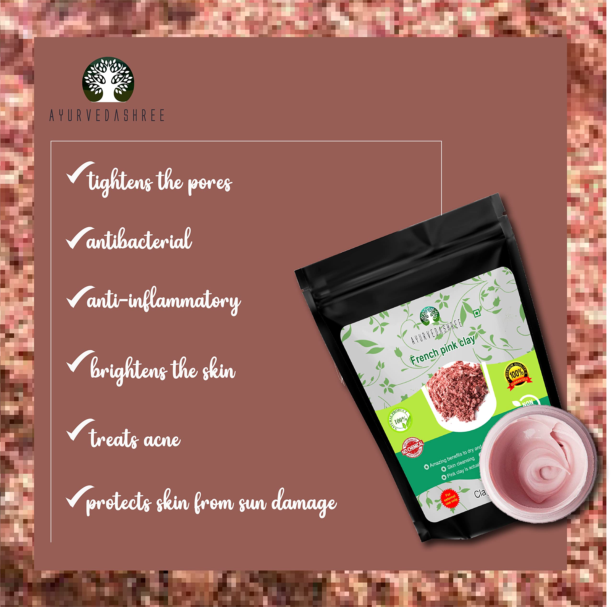 Snapklik.com : French Pink Clay Powder, 200 Gm, Montmorillonite Pink ...