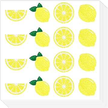 Amazon.com: Whaline 480Pcs Summer Lemon Stickers Glitter Yellow Lemon ...