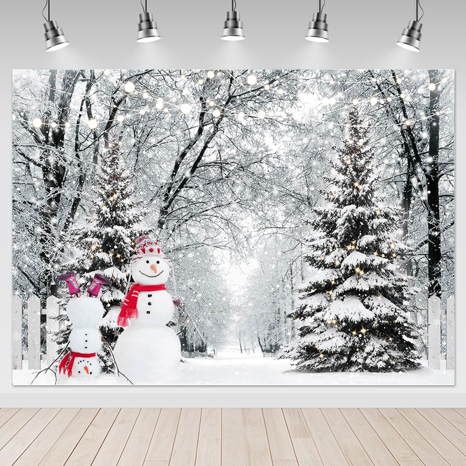 Amazon.com : YYNXSY Winter Snowman Photography Background red Bowler ...