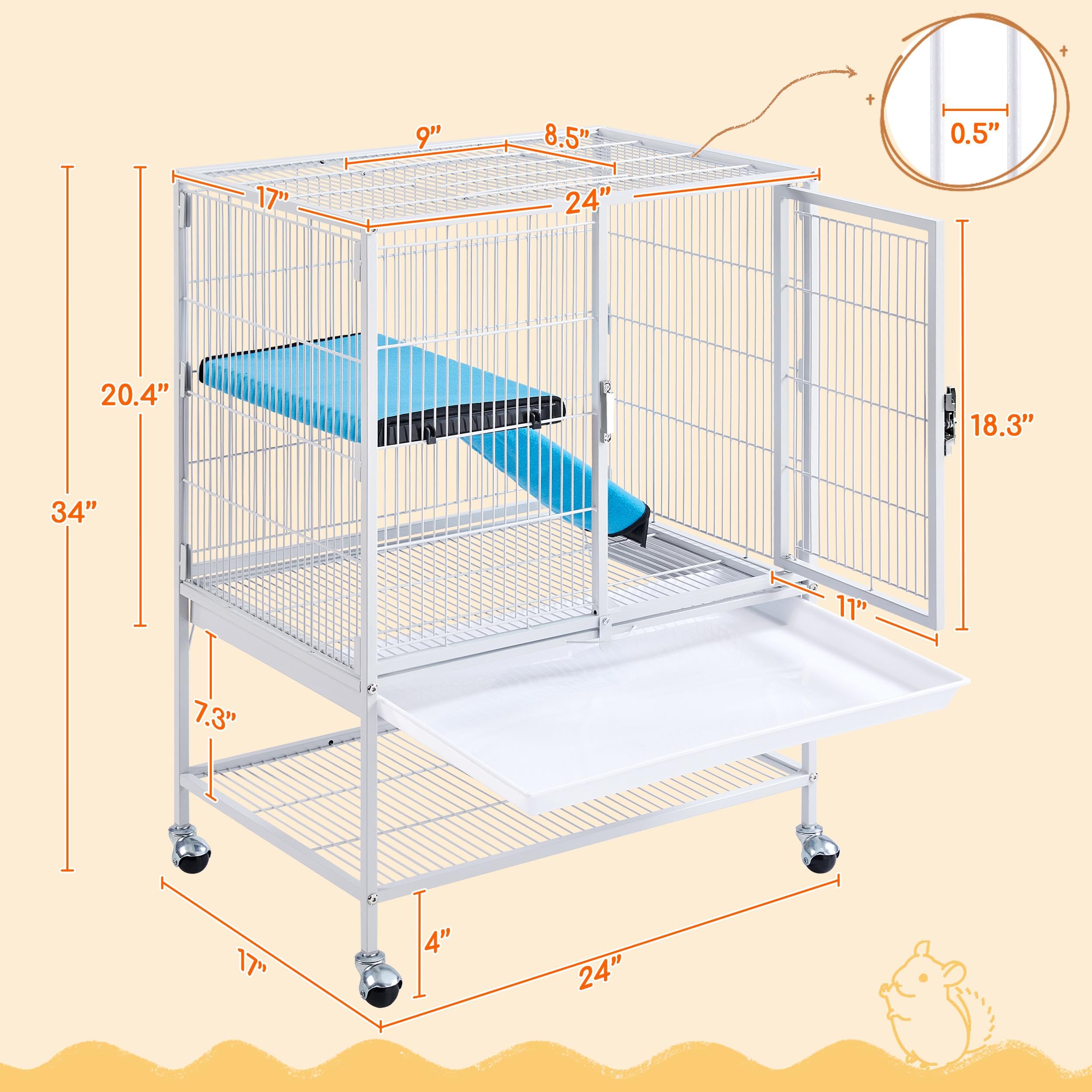 Snapklik.com : Yaheetech Small Animal Cage, Metal Pet Cage