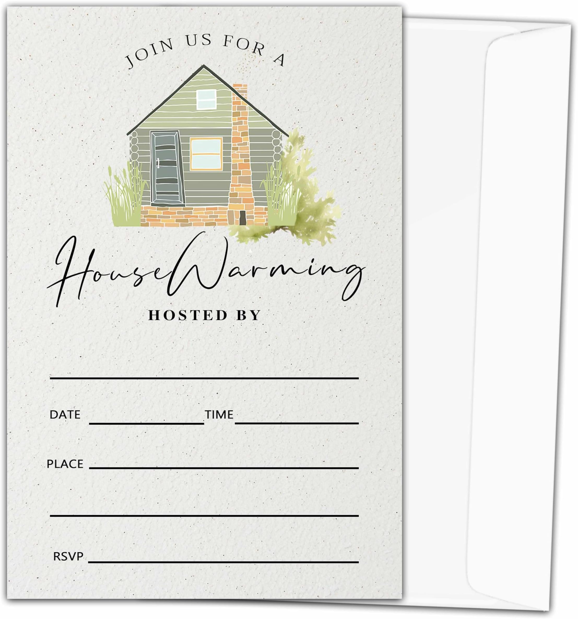 Amazon.com : heiyihe 20 New Home Invitation Housewarming Invitations ...