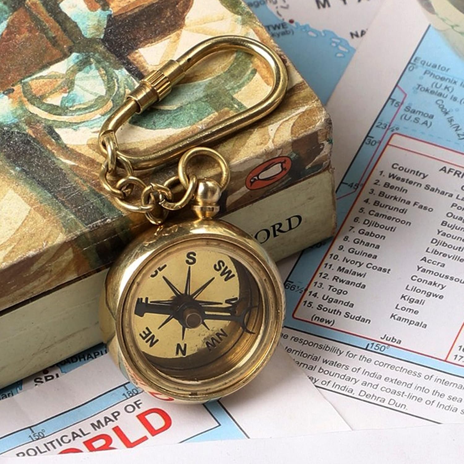 Ximdeco Brass Antique Nautical Vintage Style Ross London Compass Key ...
