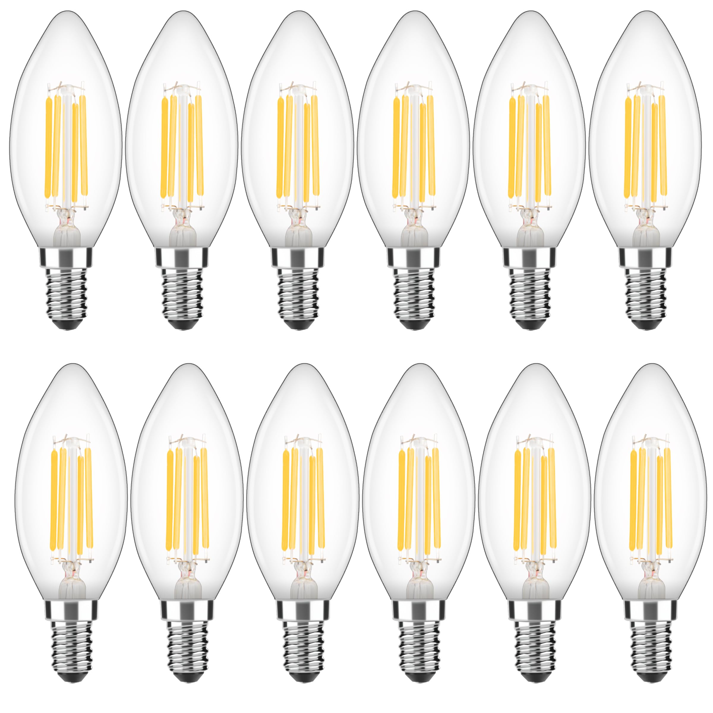 OUKAJO E14 LED Light Bulb,4W,40W Equivalent,2700K Warm White,Small ...