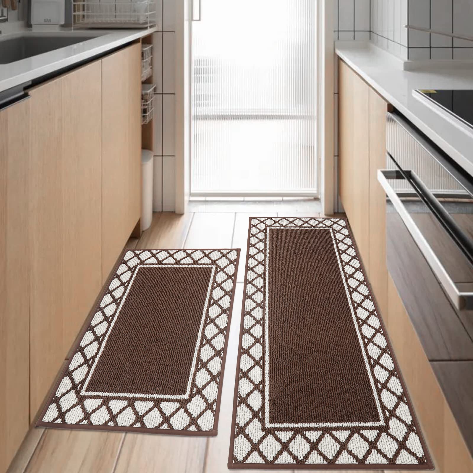 COSY HOMEER Thick 60x24 Inch/35X24 Inch Kitchen Rug Mats Made of 100% ...