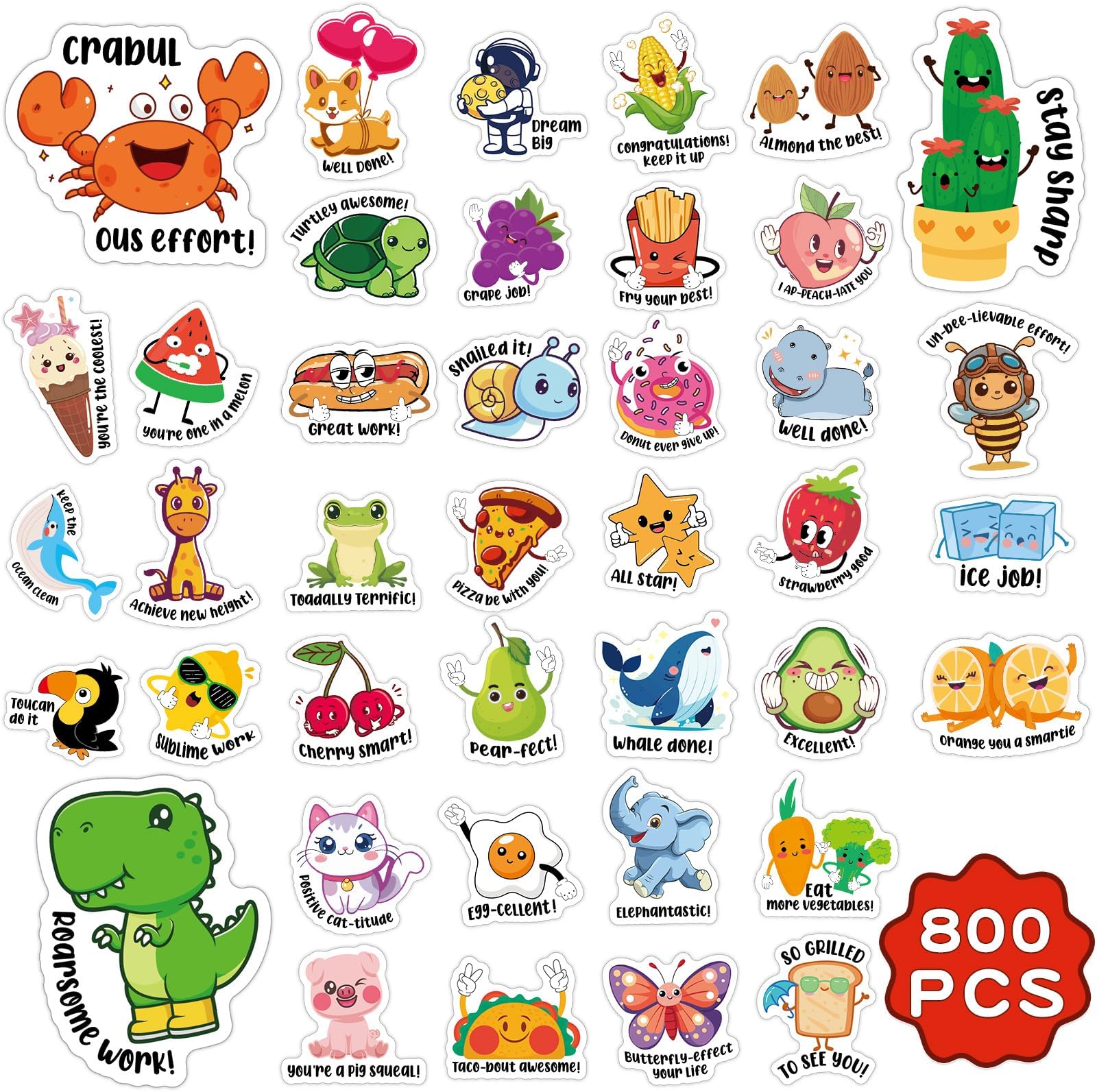 Amazon.com: CABVIP 800PCS Fun Stickers for Kids, Positive Stickers for ...