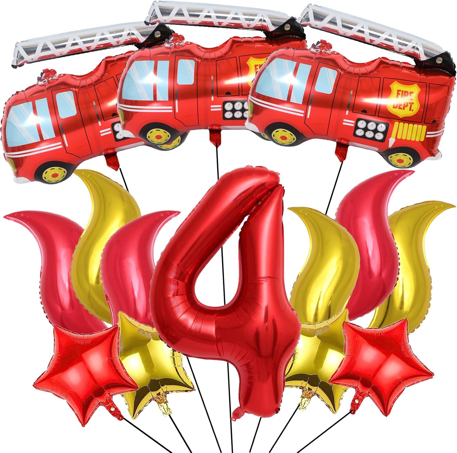 Amazon.com: 14Pcs Firetruck Party Decorations Fire Truck Balloon ...