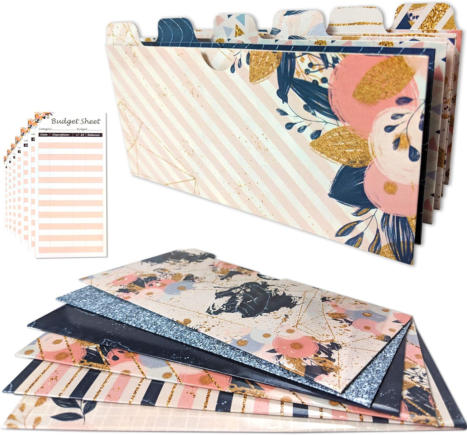 Amazon.com : 12 Laminated Wallet Budget Cash Envelopes with Tabs ...