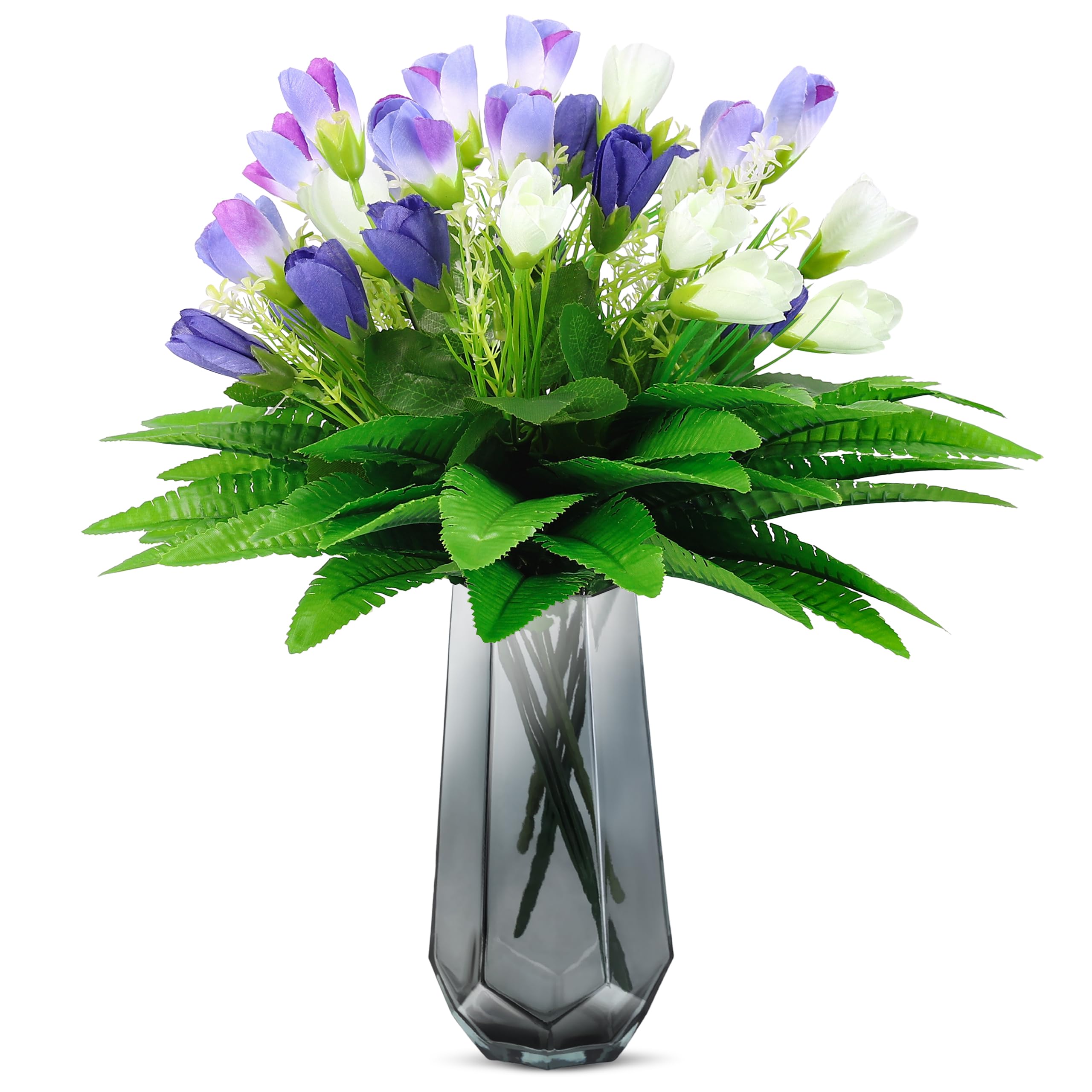 Amazon.com: WOODWORD Fake Flowers with Vase, Ins Style Artificial ...