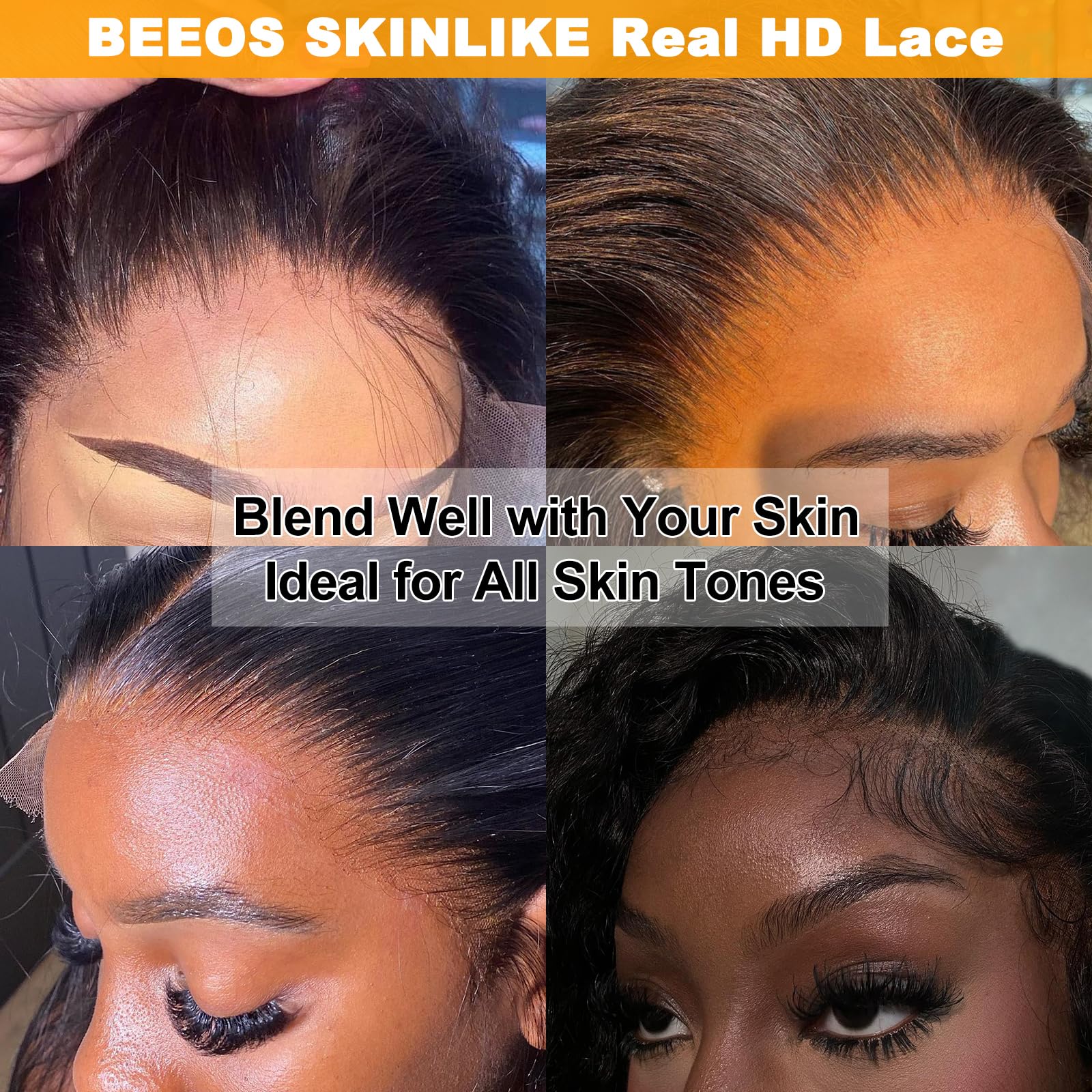 Snapklik.com : 13x6 Full Frontal SKINLIKE HD Lace Wig, Pre-Plucked Vivid Clean Hairline Bleached ...