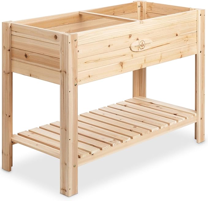 Amazon.com : Boldly Growing Cedar Raised Planter Box with Legs ...