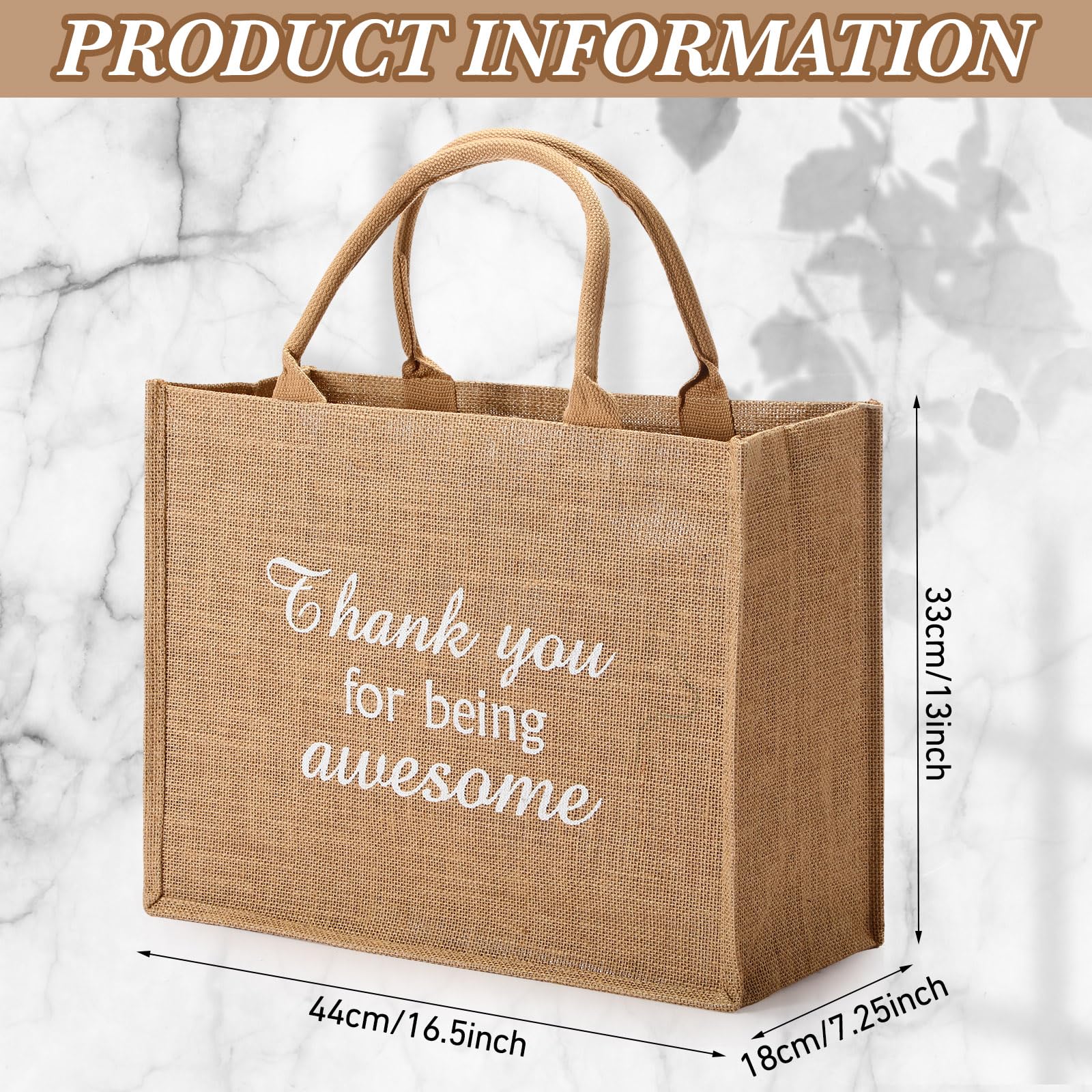 Sweetude 12 Packs Burlap Jute Tote Bags 16.5" x 13" x 7.25" Burlap Bags ...