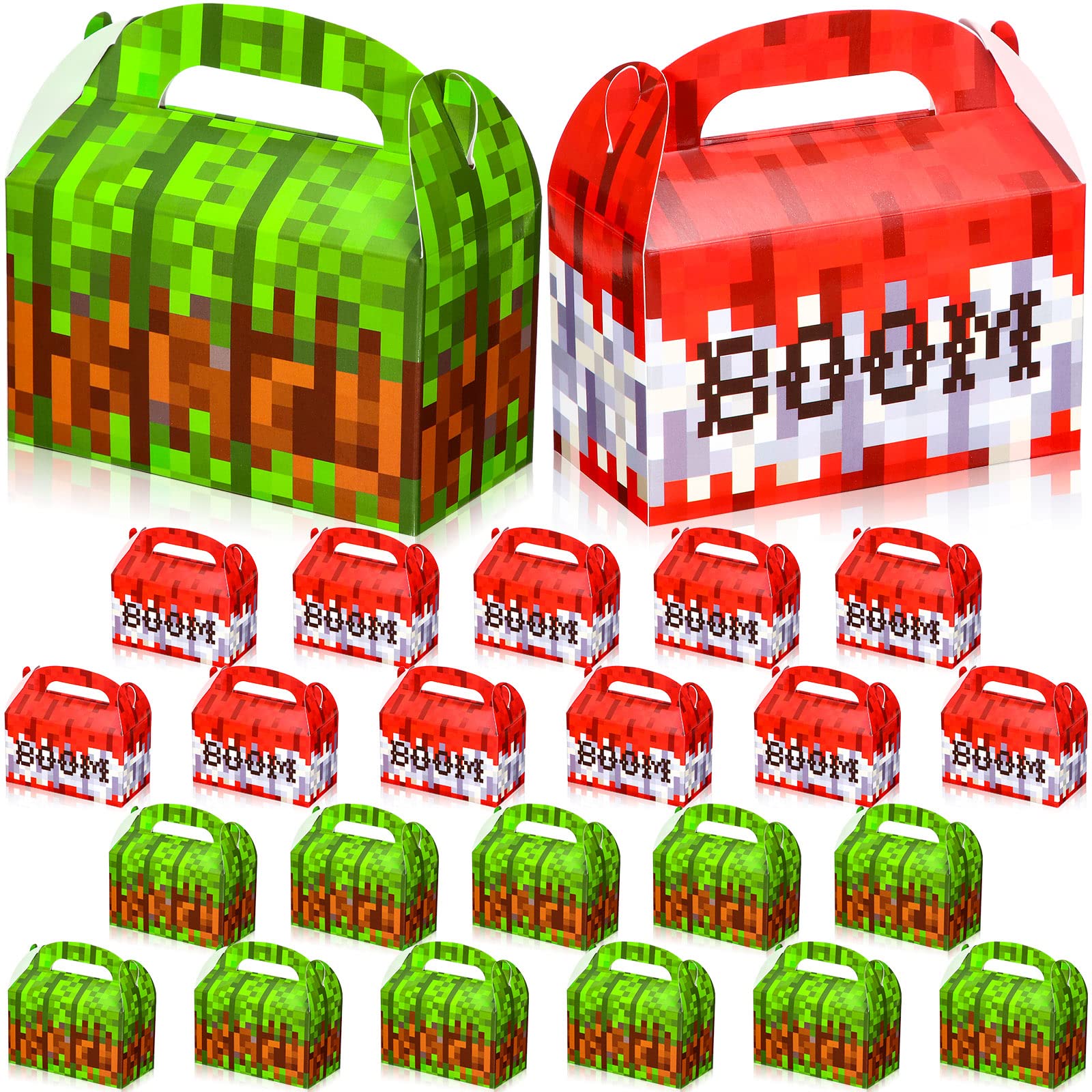 24 Pieces Pixel Goodie Bags Pixel Party Supplies Candy Boxes Paper ...