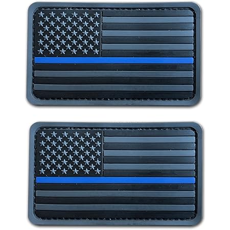 Amazon.com: 3 Pack American Thin Blue Line Flag Patch US Police Flag ...