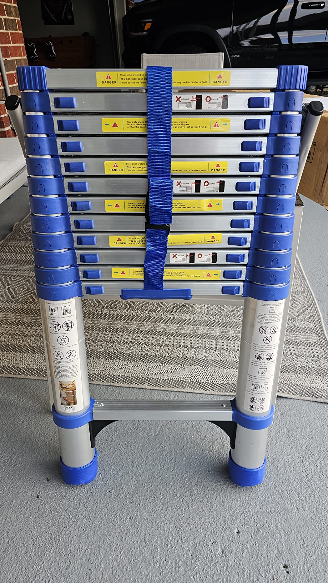 $17/mo - Finance FEETE 12.5FT Telescoping Ladder, Aluminum Lightweight ...