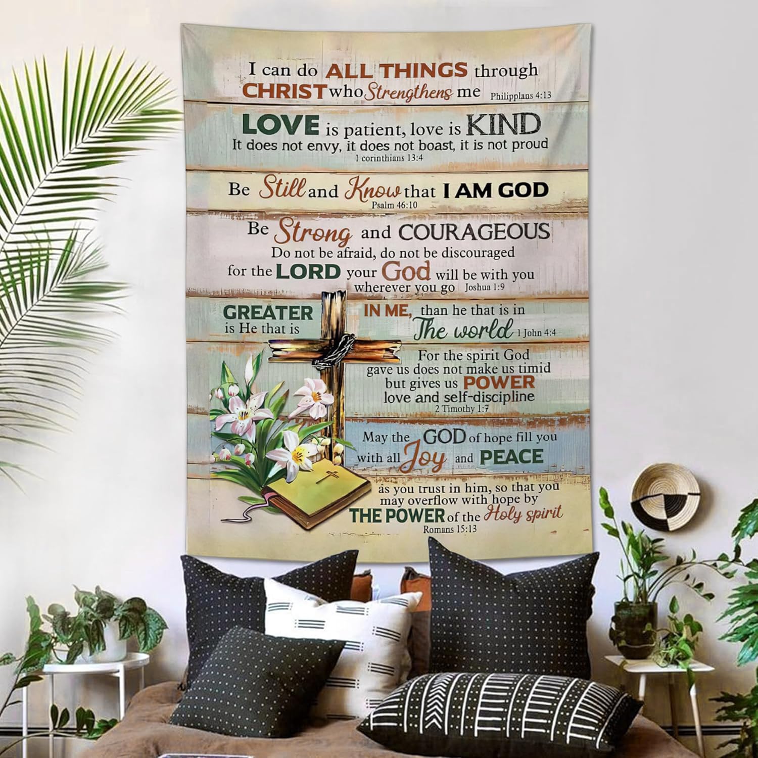 Amazon.com: Gyejip Christian Bible Verse Tapestry Wall Hanging Verse ...