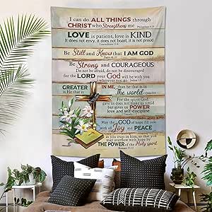 Amazon.com: Gyejip Christian Bible Verse Tapestry Wall Hanging Verse ...