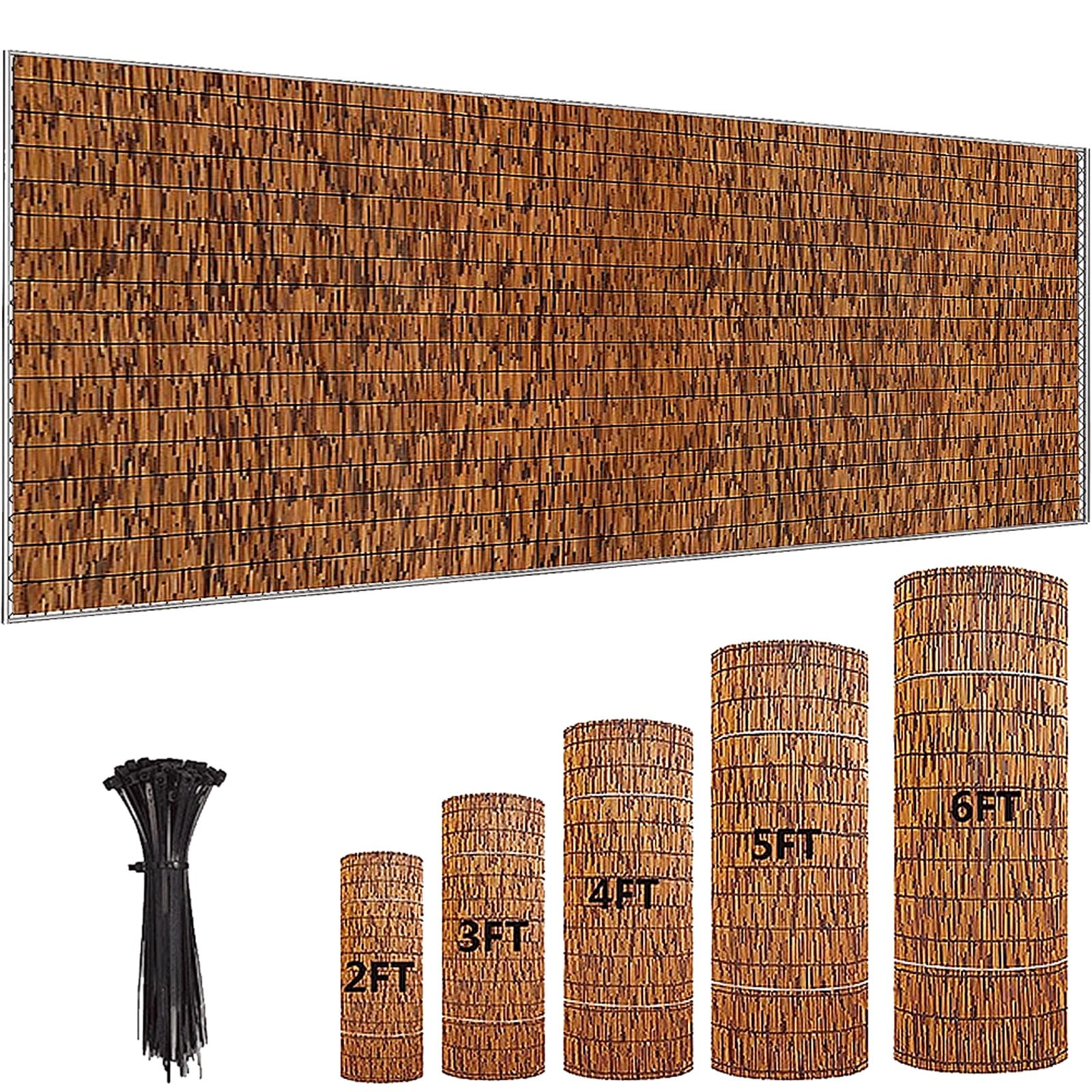 Amazon.com : Bamboo Reed Fencing, Backyard Reed Fence Rolls 3 ft 4 ft 5 ...