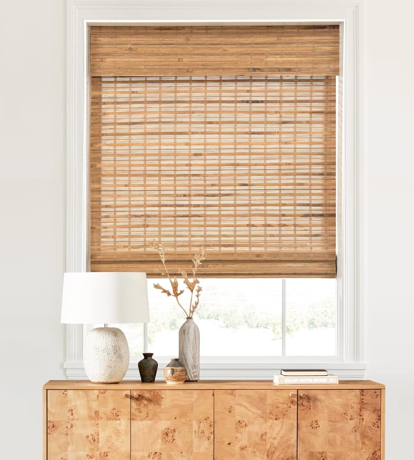 Amazon.com: LazBlinds Custom Cordless Bamboo Roman Shades, Light ...