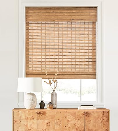 Amazon.com: LazBlinds Custom Cordless Bamboo Roman Shades, Light ...